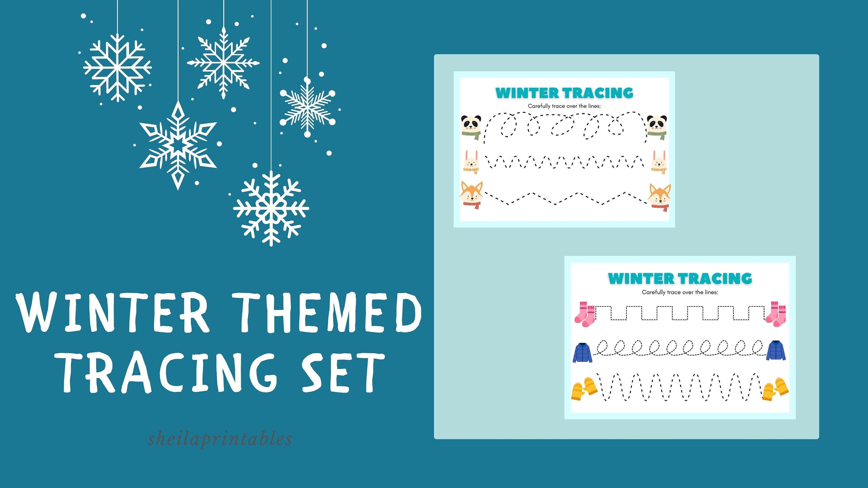 Winter Themed Tracing Activity for Kids 3-6, Learn Alphabet, Busy Book ...