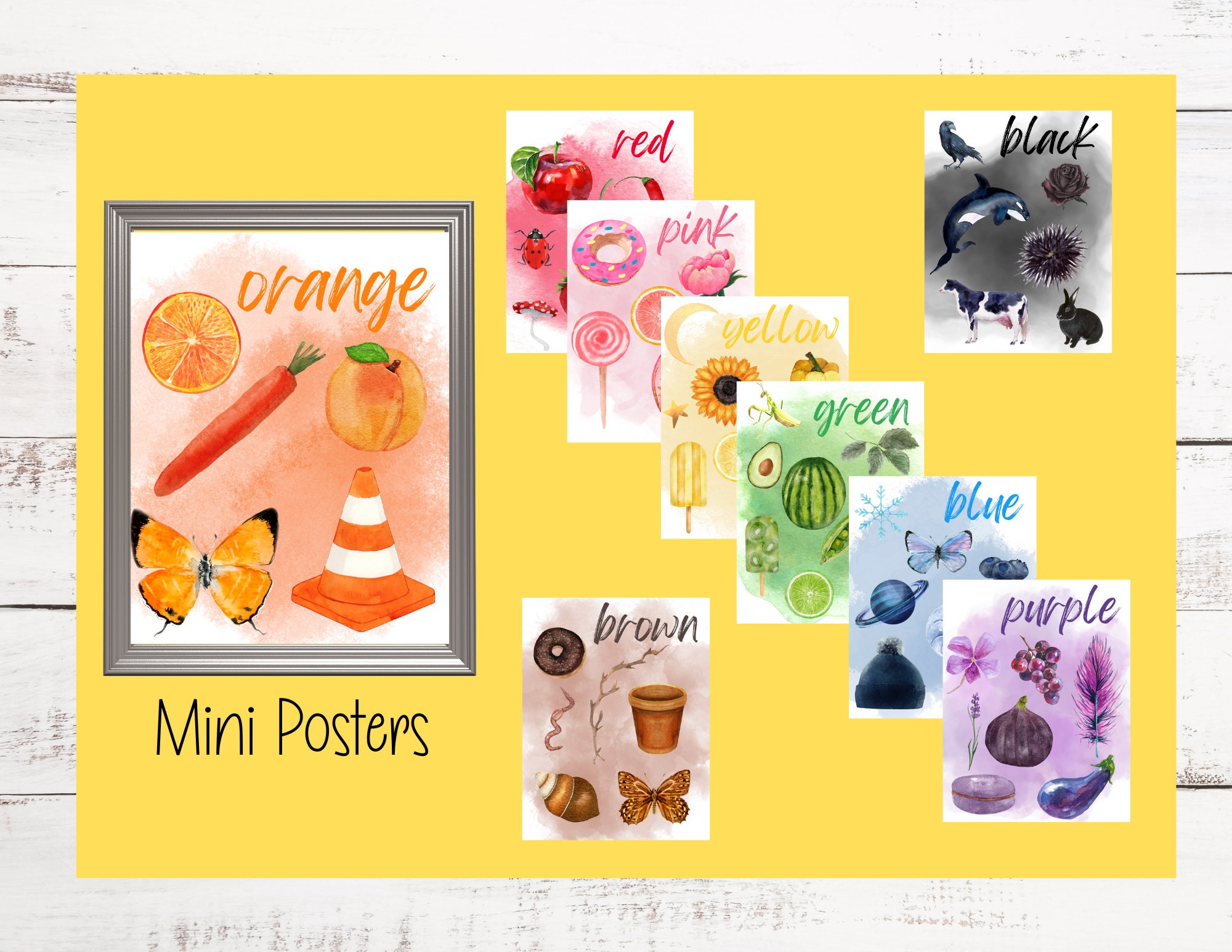 Color Decor Classroom, Printable Bundle, Color Posters, Preschool Color ...
