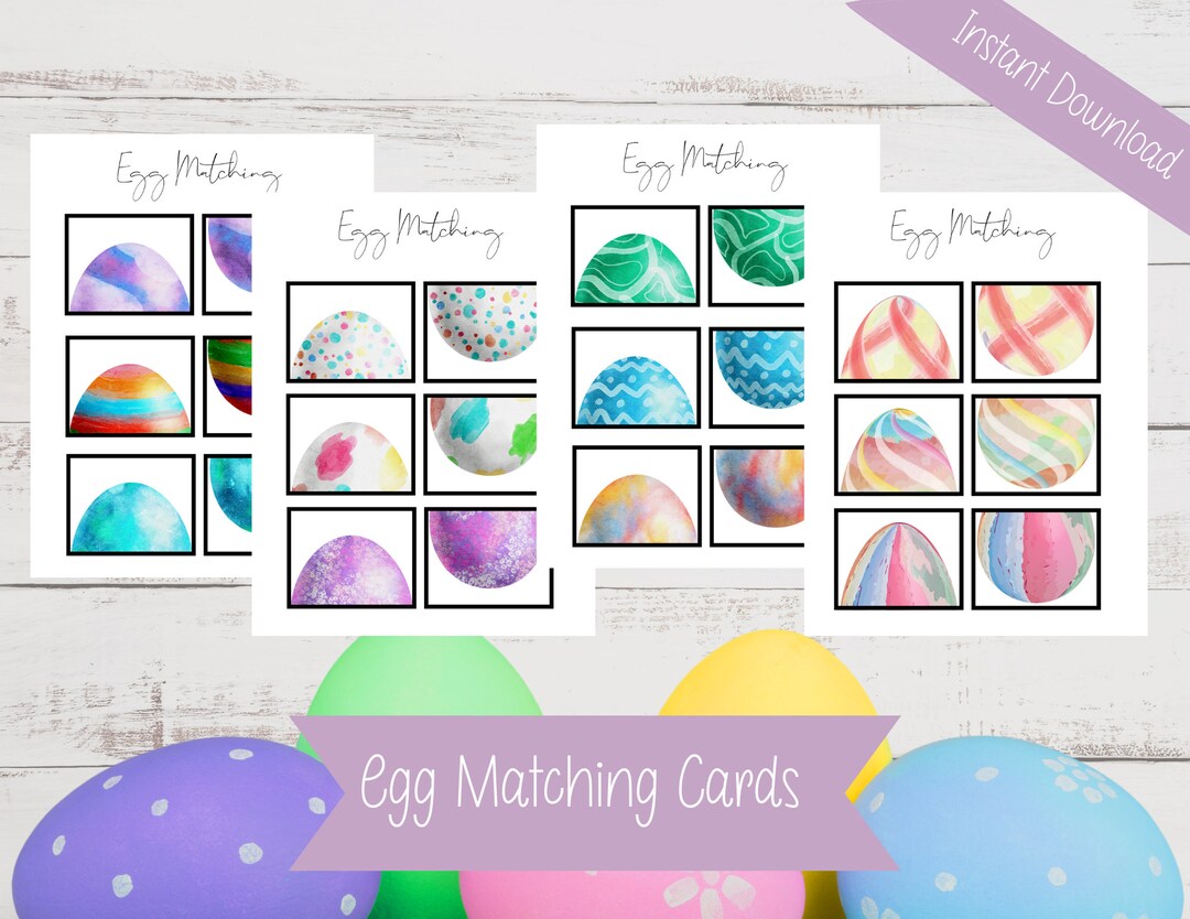 Easter Egg Matching Cards, Easter Printable Activity, Easter Preschool ...