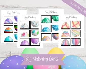 Easter Egg Matching Printable Game, DIY Egg Match, Color Matching ...