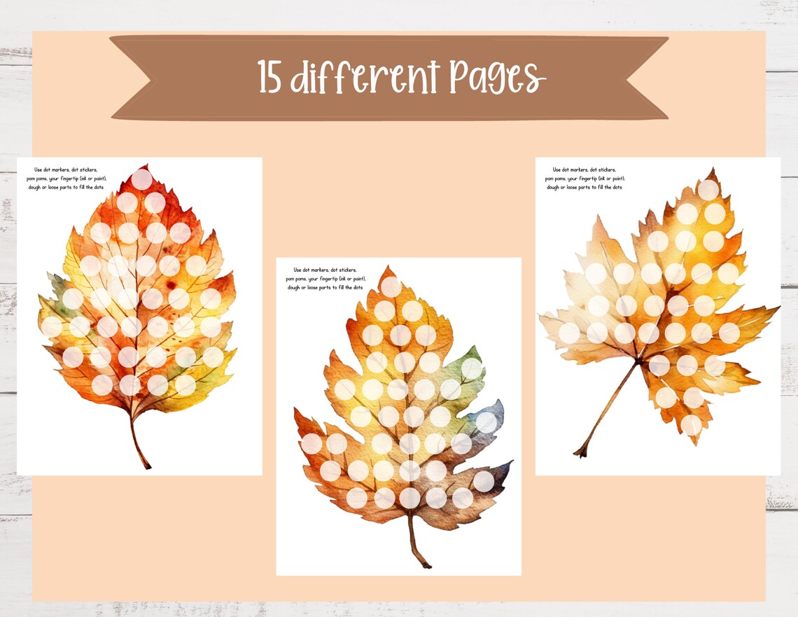 Fall Leaf Dot Pages, Dot Art Pages, Loose Parts Play, Homeschool ...