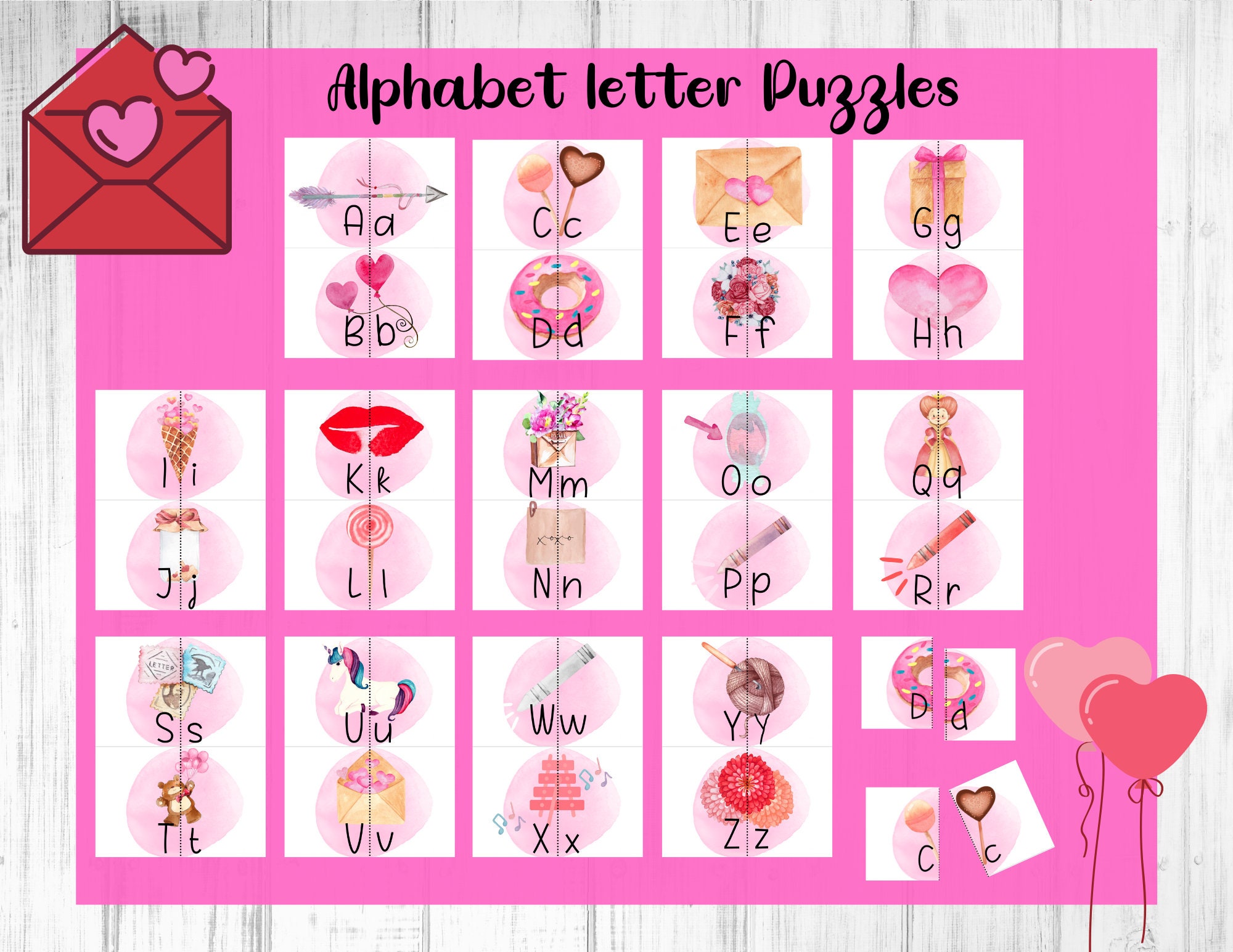 Valentine Alphabet, Valentine Preschool Printable Bundle, Valentine ...
