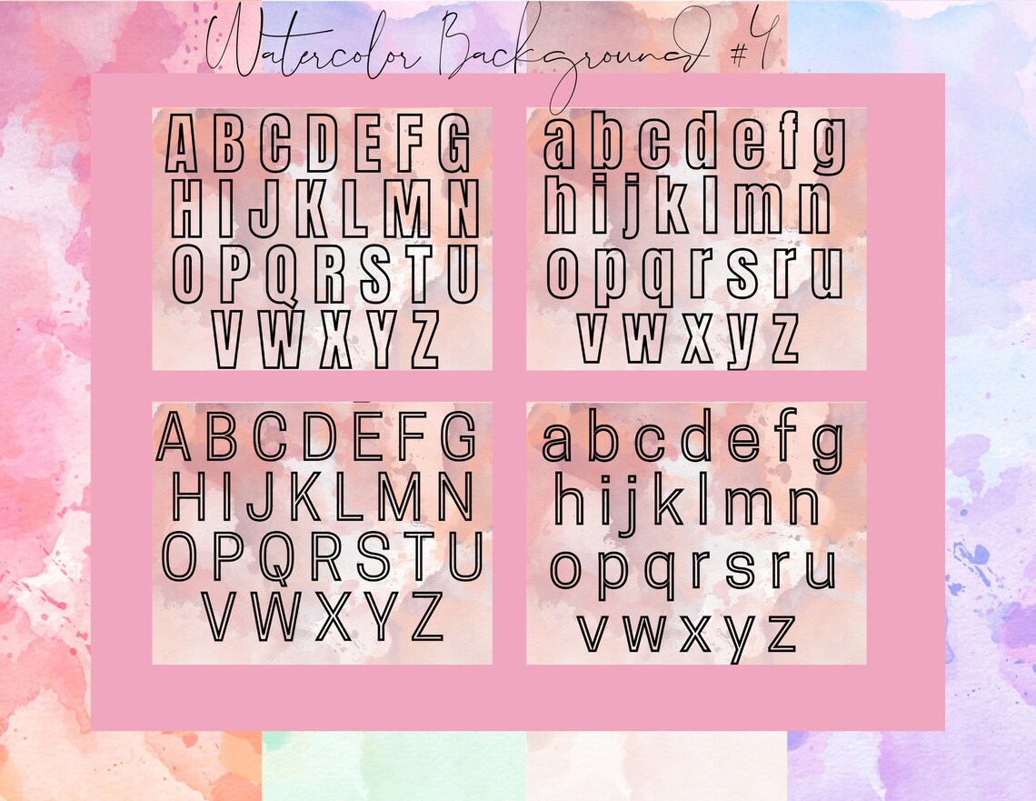 Watercolor Printable Alphabet Mat Resin Letter Match - Etsy