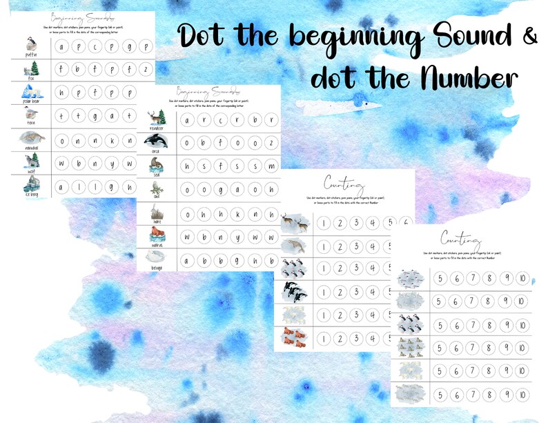 Arctic Animal Preschool Printable Dot Marker Printable Dot | Etsy