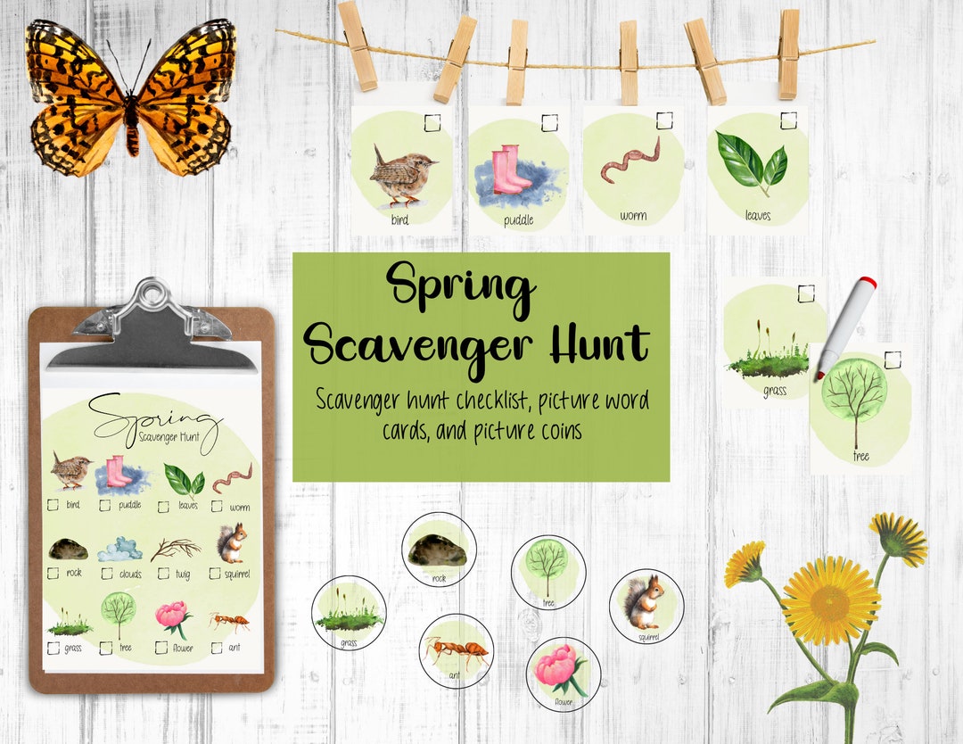 Spring Scavenger Hunt, Spring Preschool Acvtivities, Spring Homeschool ...