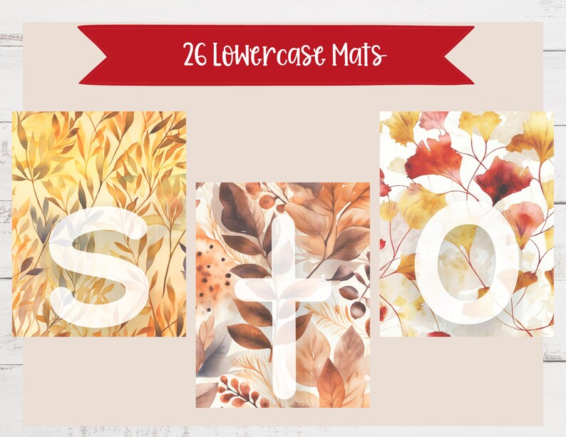 Fall Watercolor Alphabet Mats, Alphabet Dough Mats, Loose Parts Play ...