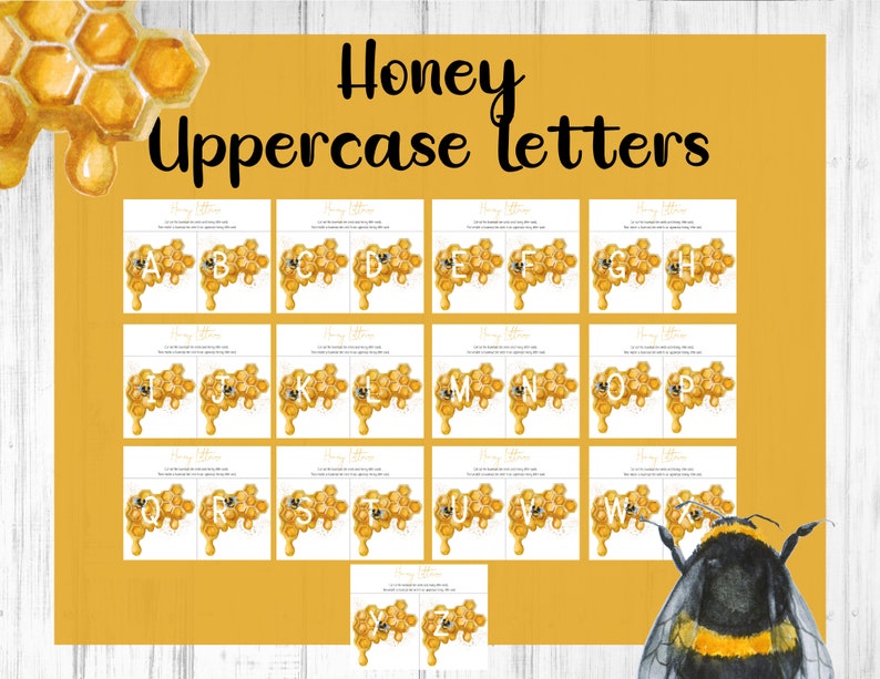 Preschool Bee Printable, Bee Homeschool Printable, Letter Match ...