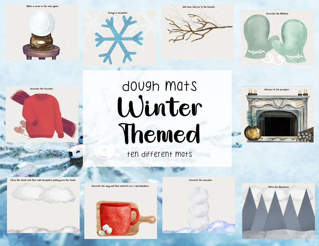 Winter Themed Activity Mats, Dough Mats, Loose Parts Play, Preschool ...