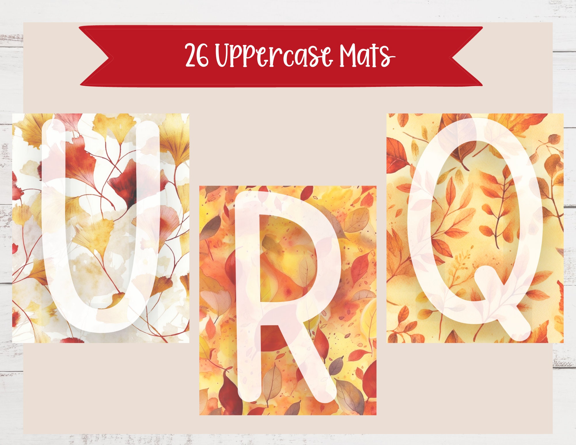 Fall Watercolor Alphabet Mats, Alphabet Dough Mats, Loose Parts Play ...