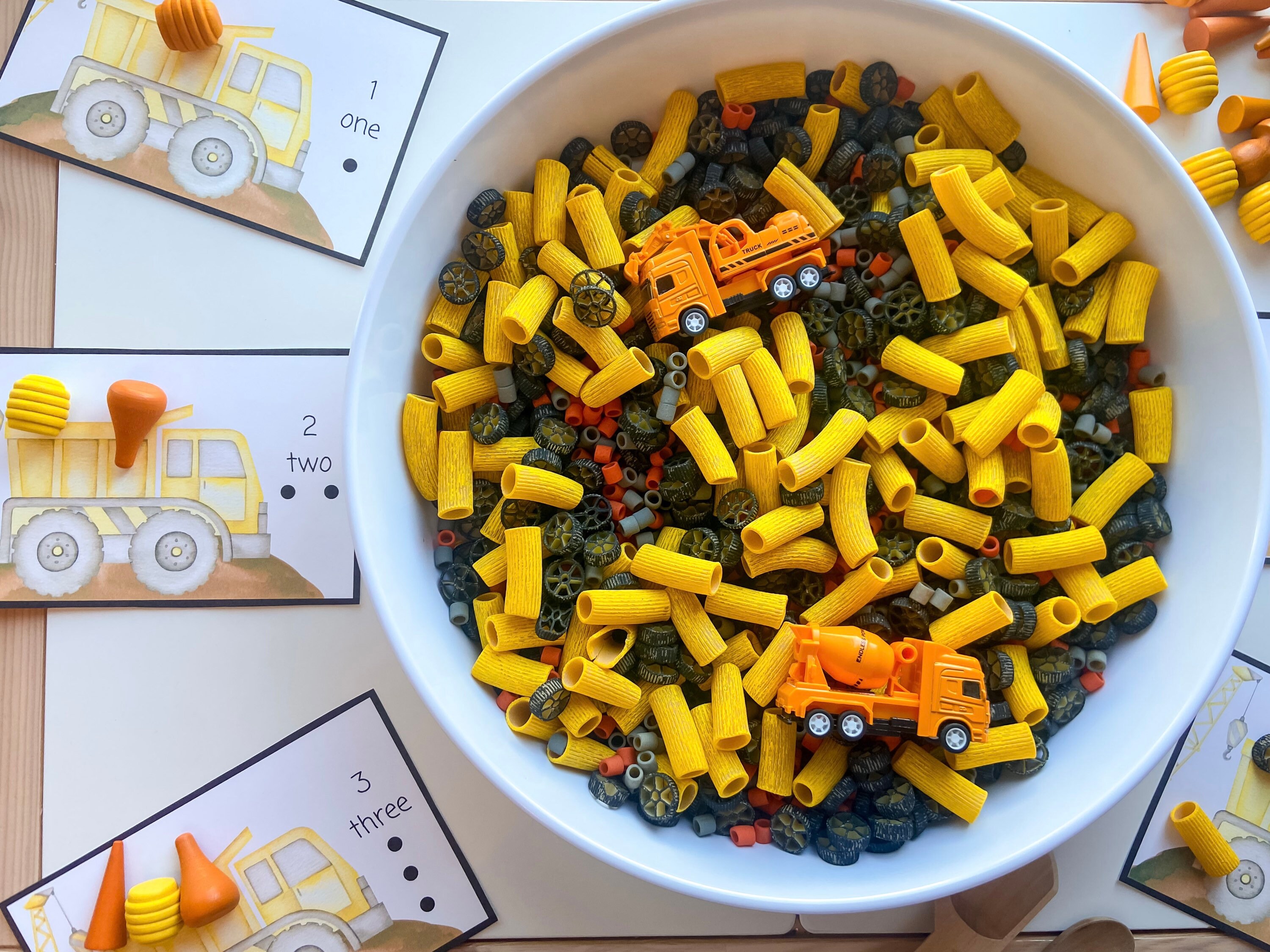 Construction Truck Cards, Construction Printable, Counting Cards, Loose ...