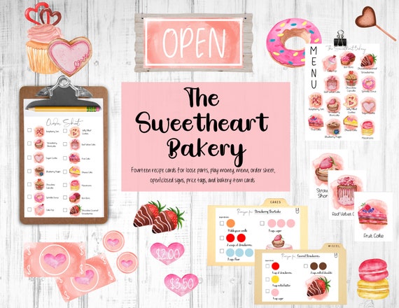 The Sweetheart Bakery Loose Parts Play Pretned Play Shop - Etsy