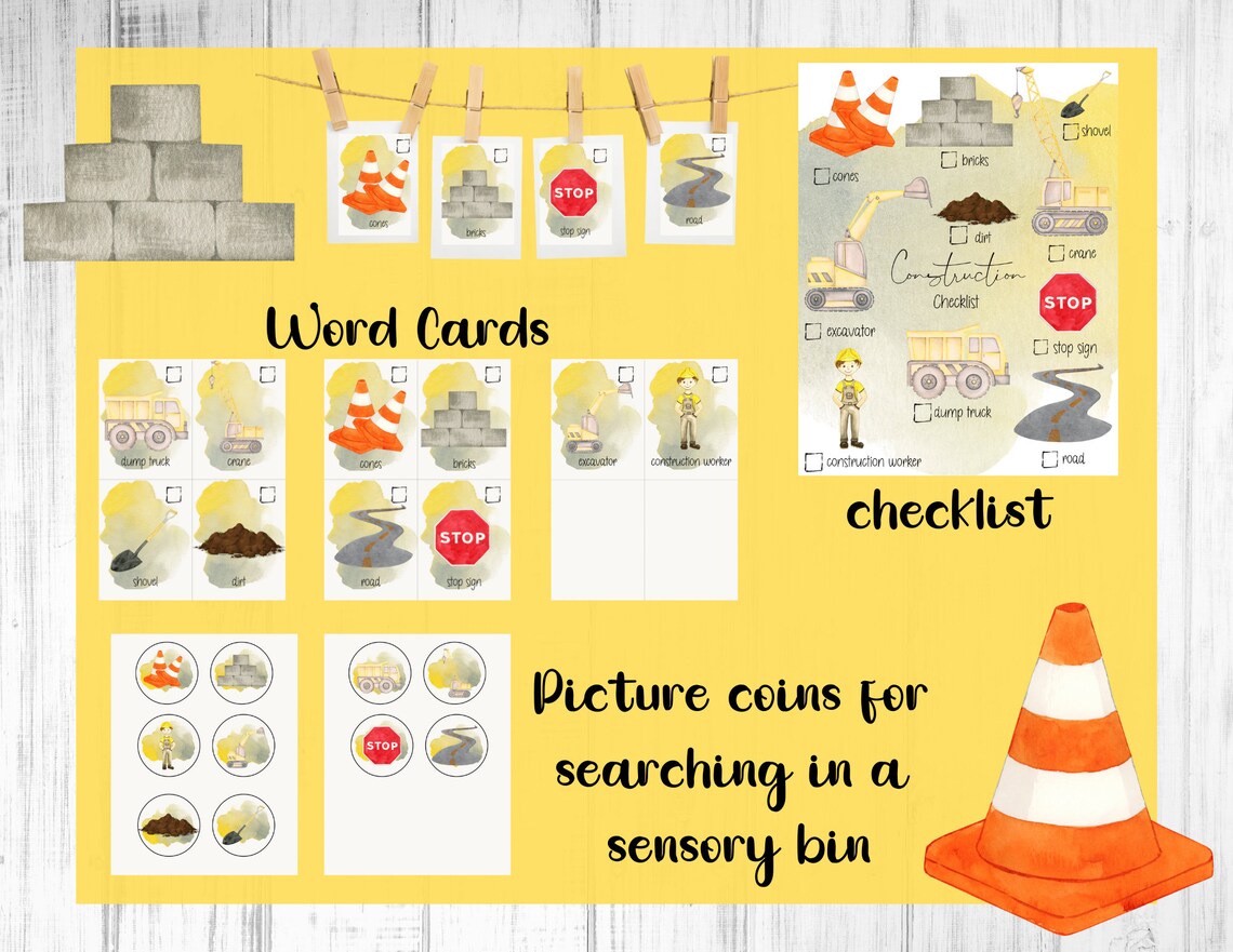 Construction Scavenger Hunt, Preschool Printable Activity, Construction ...