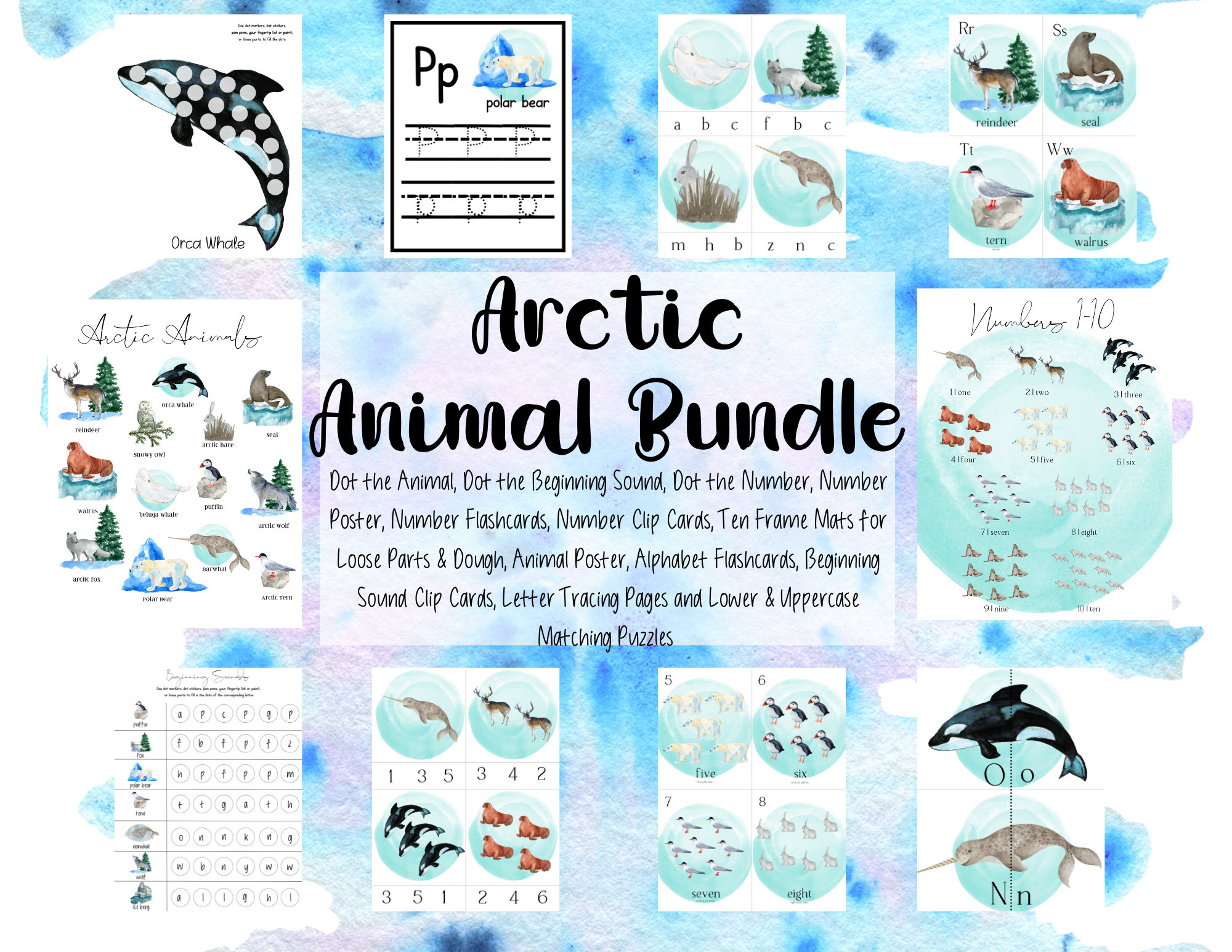 Arctic Homeschool Preschool Bundlle, Arctic Printable Activity ...