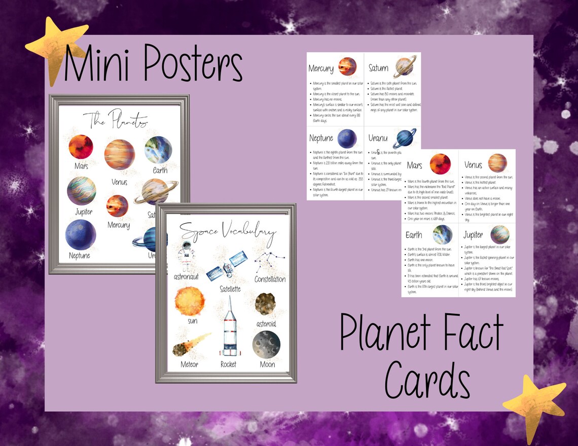 Space Bundle Preschool Space Theme Solar System Printable | Etsy