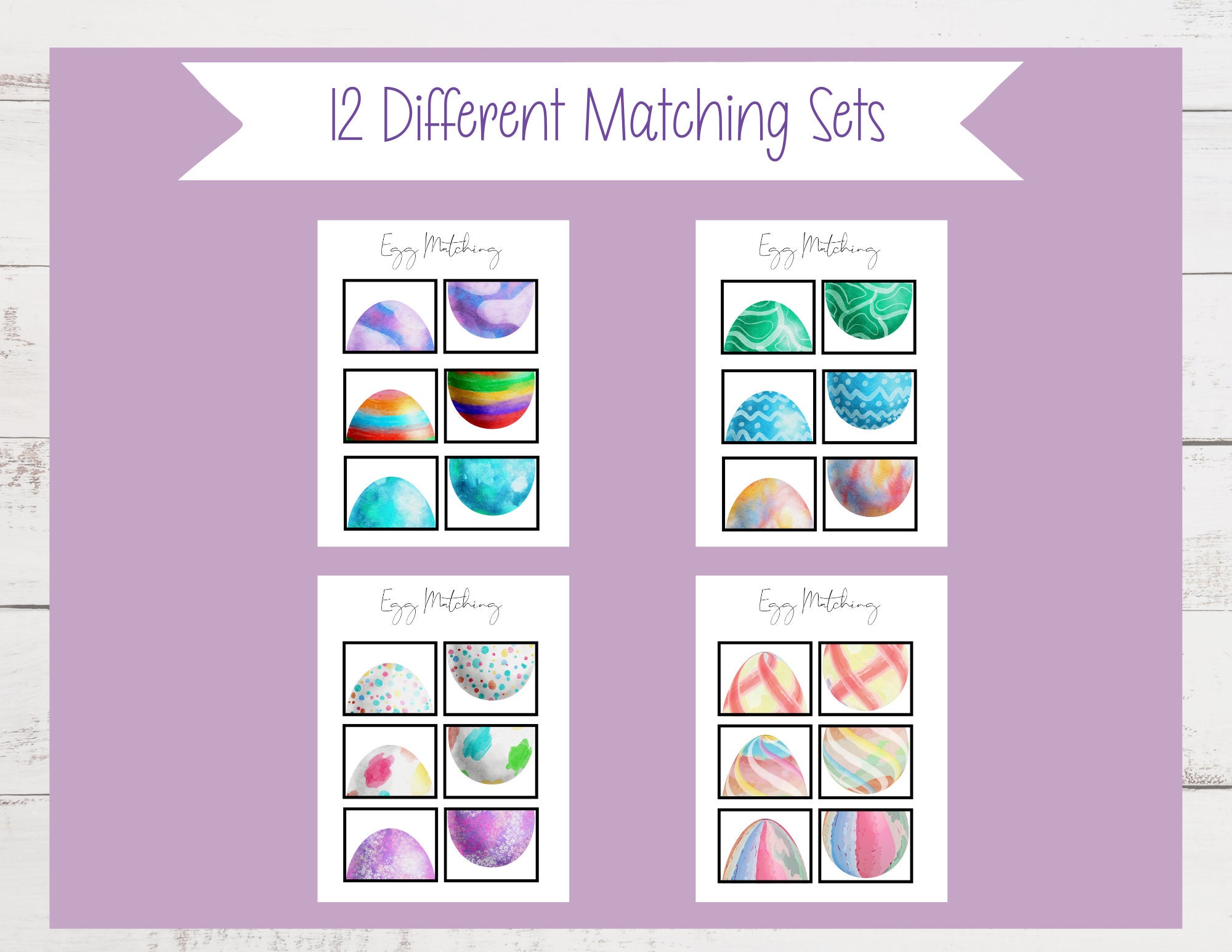Easter Egg Matching Cards, Easter Printable Activity, Easter Preschool ...