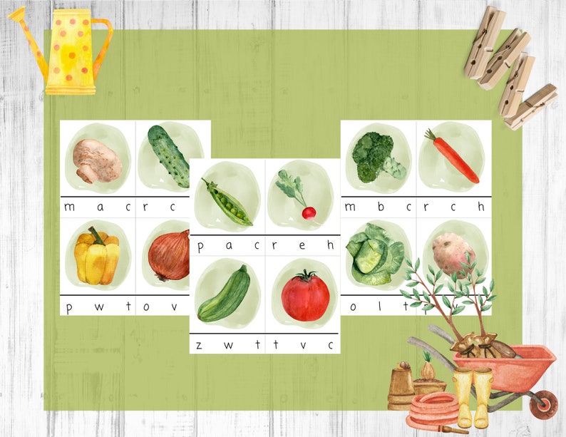 Preschool Vegetable Printable Bundle, Homeschool Vegetable Printable ...