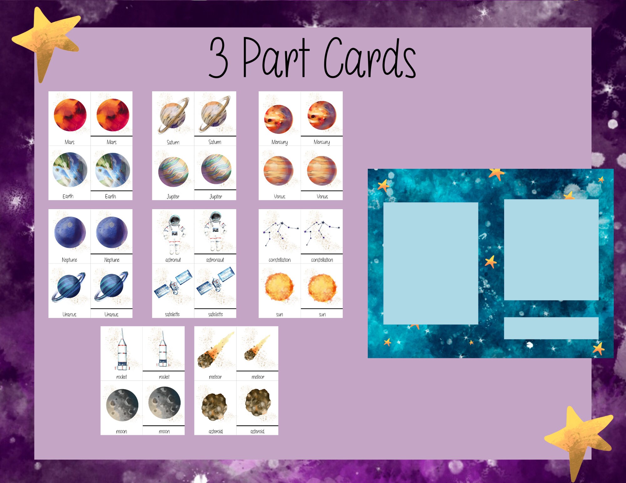 Space Bundle, Preschool Space Theme, Solar System Printable, Space Unit ...