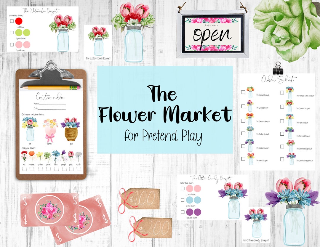 Flower Market Printables, Flower Shop Dramtic Play, Flower Shop Pretned ...