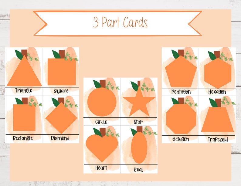 Pumpkin Preschool Printable, Preschool Shape Cards, Pumpkin Printable ...