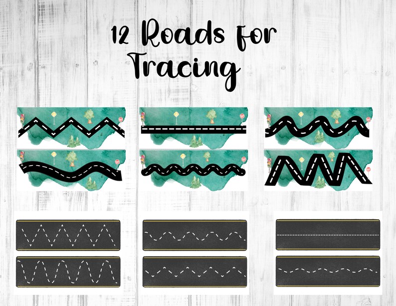 Pre-writing Tracing Roads, Tracing Activity, Tracing for Preschool ...