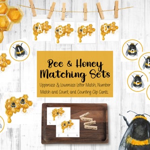 Preschool Bee Printable, Bee Homeschool Printable, Letter Match ...
