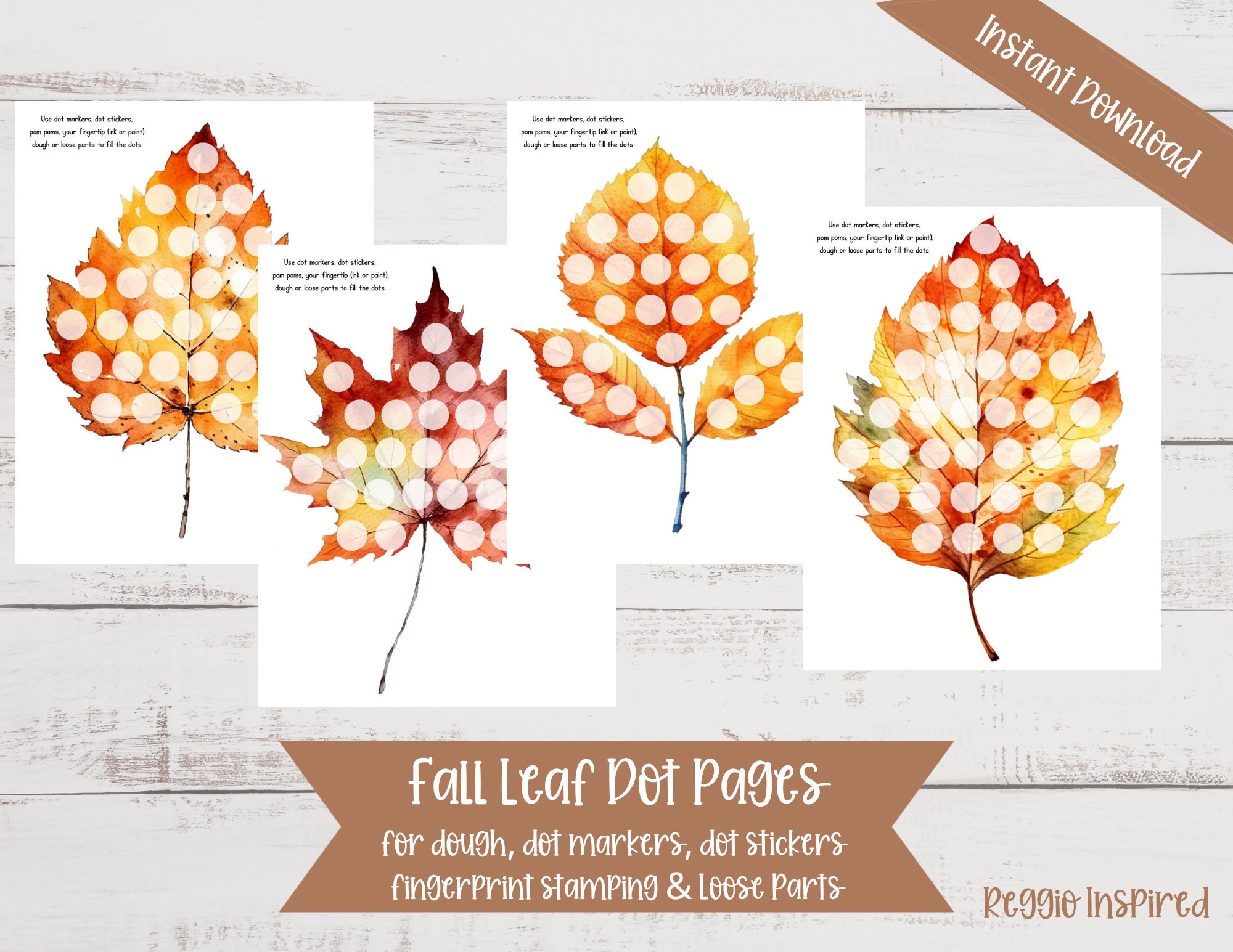 Fall Leaf Dot Pages, Dot Art Pages, Loose Parts Play, Homeschool ...
