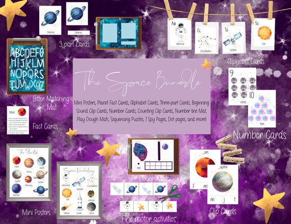 Space Bundle Preschool Space Theme Solar System Printable | Etsy