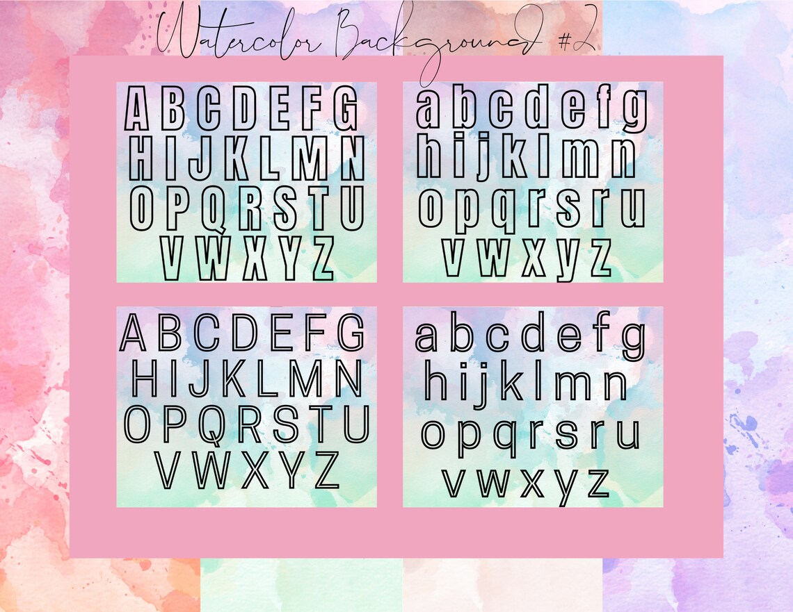 Watercolor Printable Alphabet Mat, Resin Letter Match, Alphabet ...