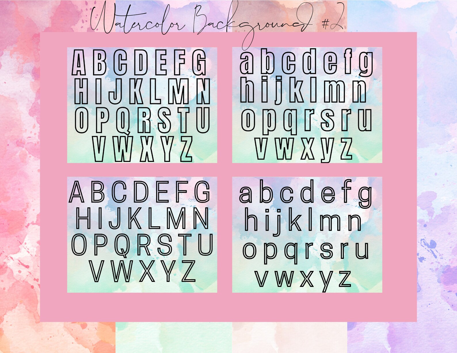 Watercolor Printable Alphabet Mat, Resin Letter Match, Alphabet ...