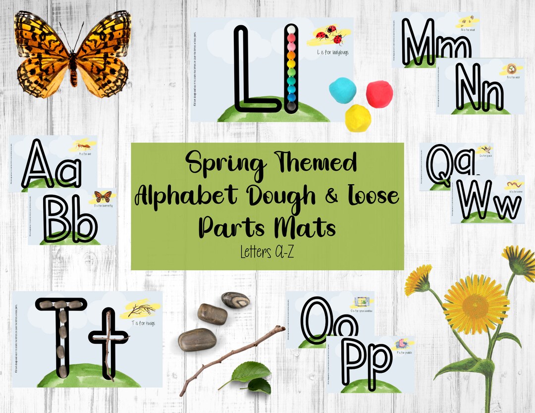 Spring Alphabet Mats, Spring Dough Mats, Spring Loose Parts Play ...