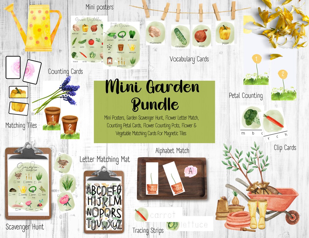 Preschool Garden Printable Bundle, Homeschool Garden Printable, Garden ...