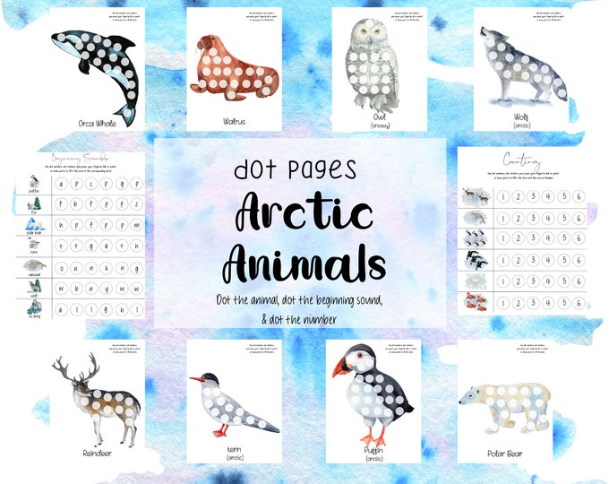 Arctic Animal Preschool Printable, Dot Marker Printable, Dot Marker ...