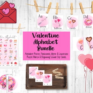 Valentine Alphabet, Valentine Preschool Printable Bundle, Valentine ...