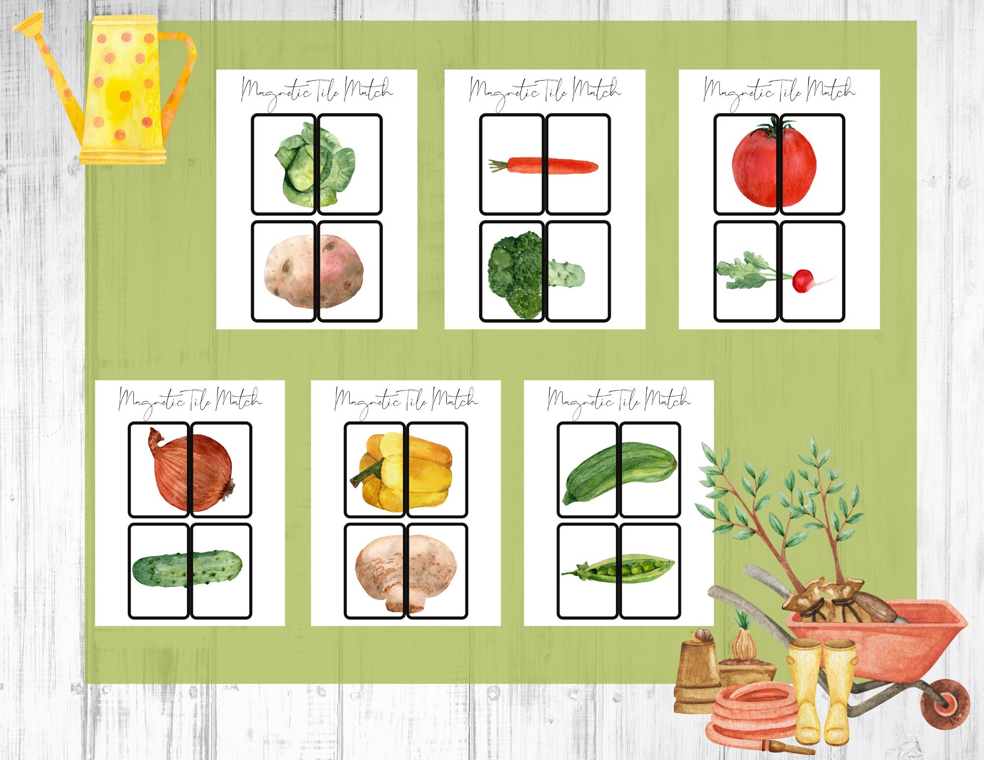 Preschool Vegetable Printable Bundle, Homeschool Vegetable Printable ...
