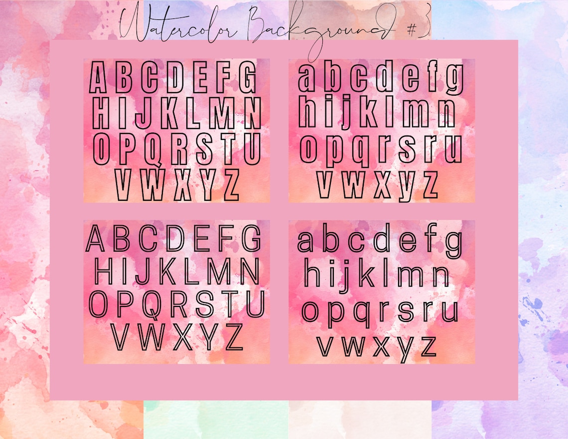 Watercolor Printable Alphabet Mat Resin Letter Match | Etsy