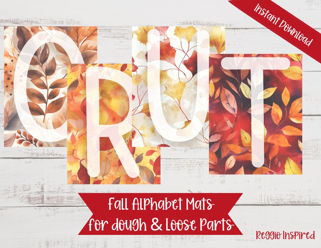Fall Watercolor Alphabet Mats, Alphabet Dough Mats, Loose Parts Play ...