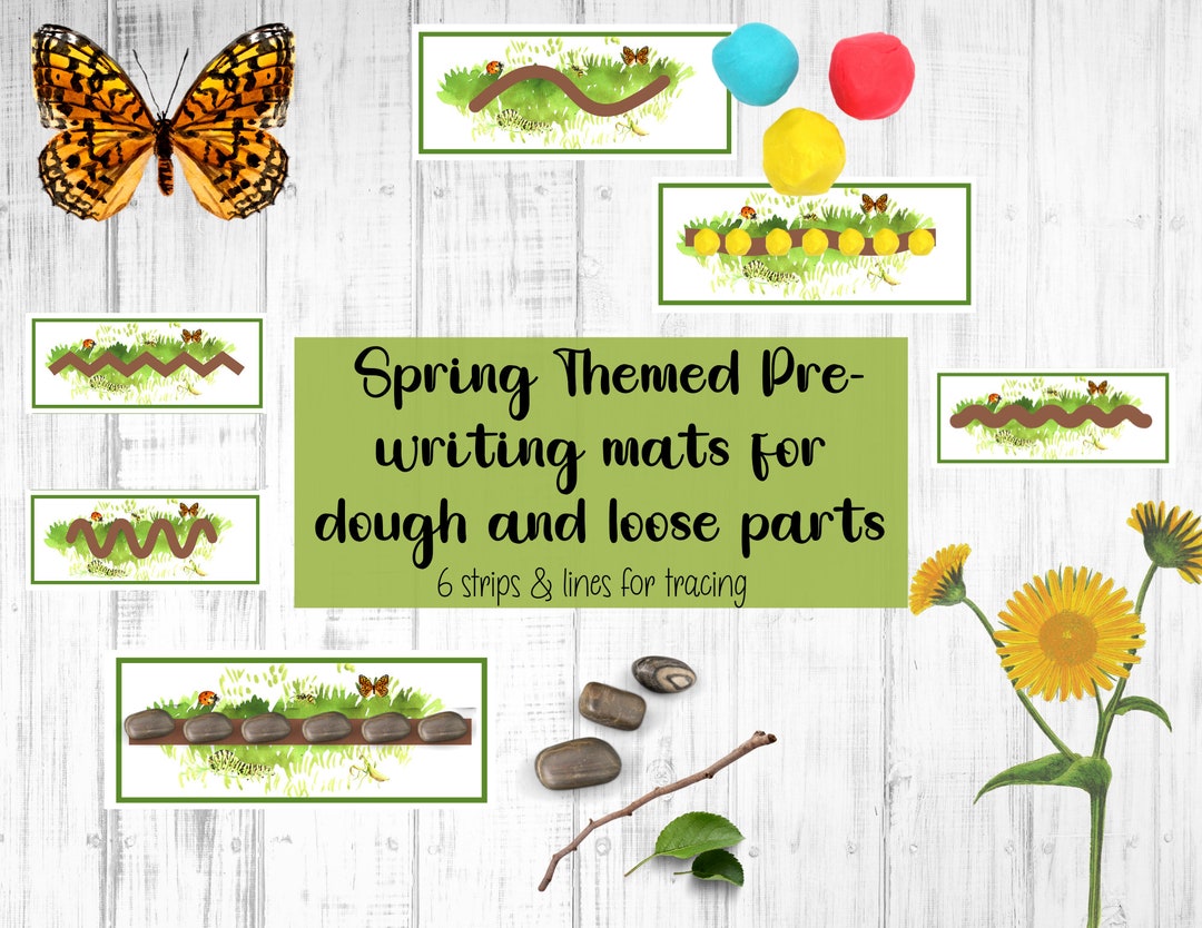 Spring Pre-writing Mats, Spring Dough Mats, Spring Loose Parts Play ...
