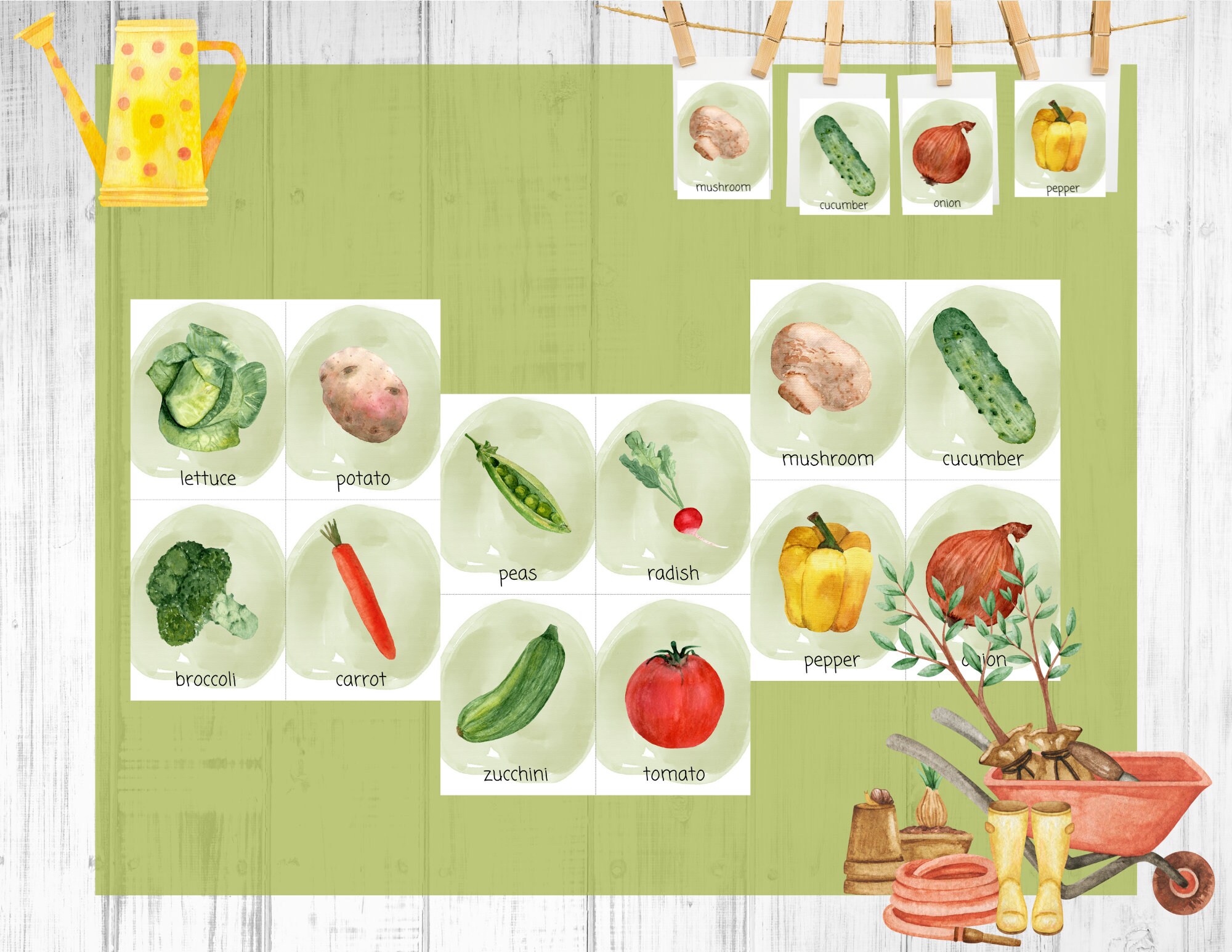 Preschool Vegetable Printable Bundle, Homeschool Vegetable Printable ...