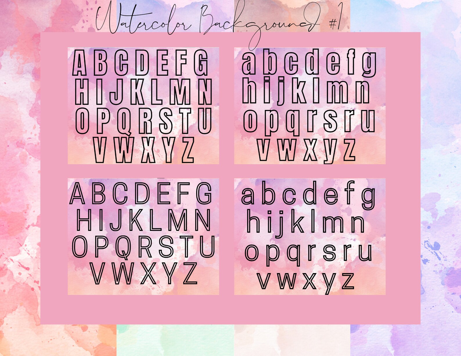 Watercolor Printable Alphabet Mat, Resin Letter Match, Alphabet ...