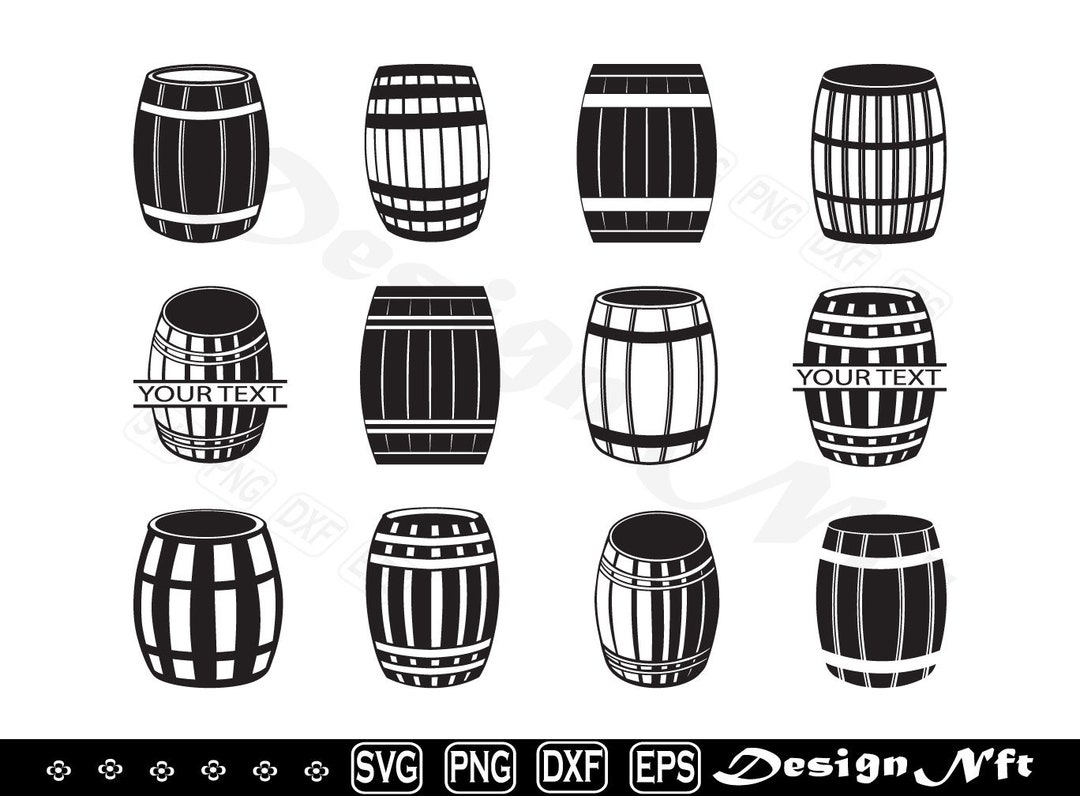 Barrel Svg, Cut File for Silhouette, Eps, Dxf, Png, Clipart, Design - Etsy