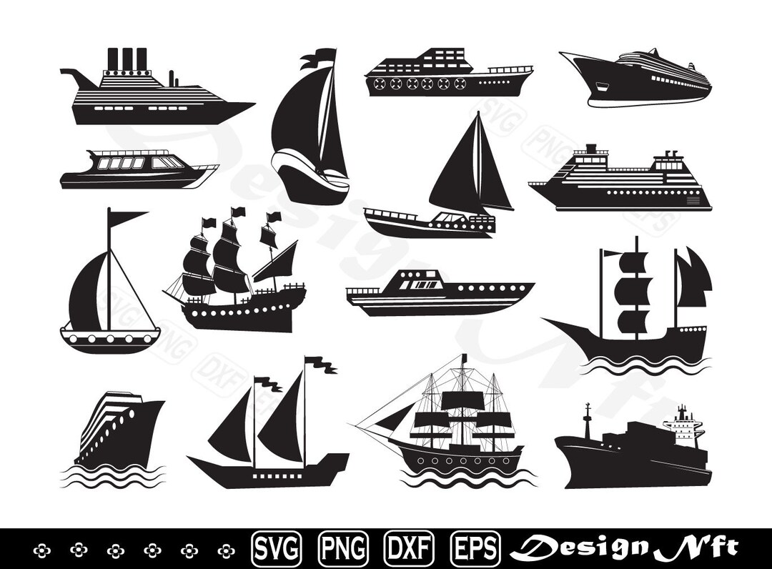 Ships Svg, Clipart, Ships Cut Files for Silhouette, Files for Cricut ...