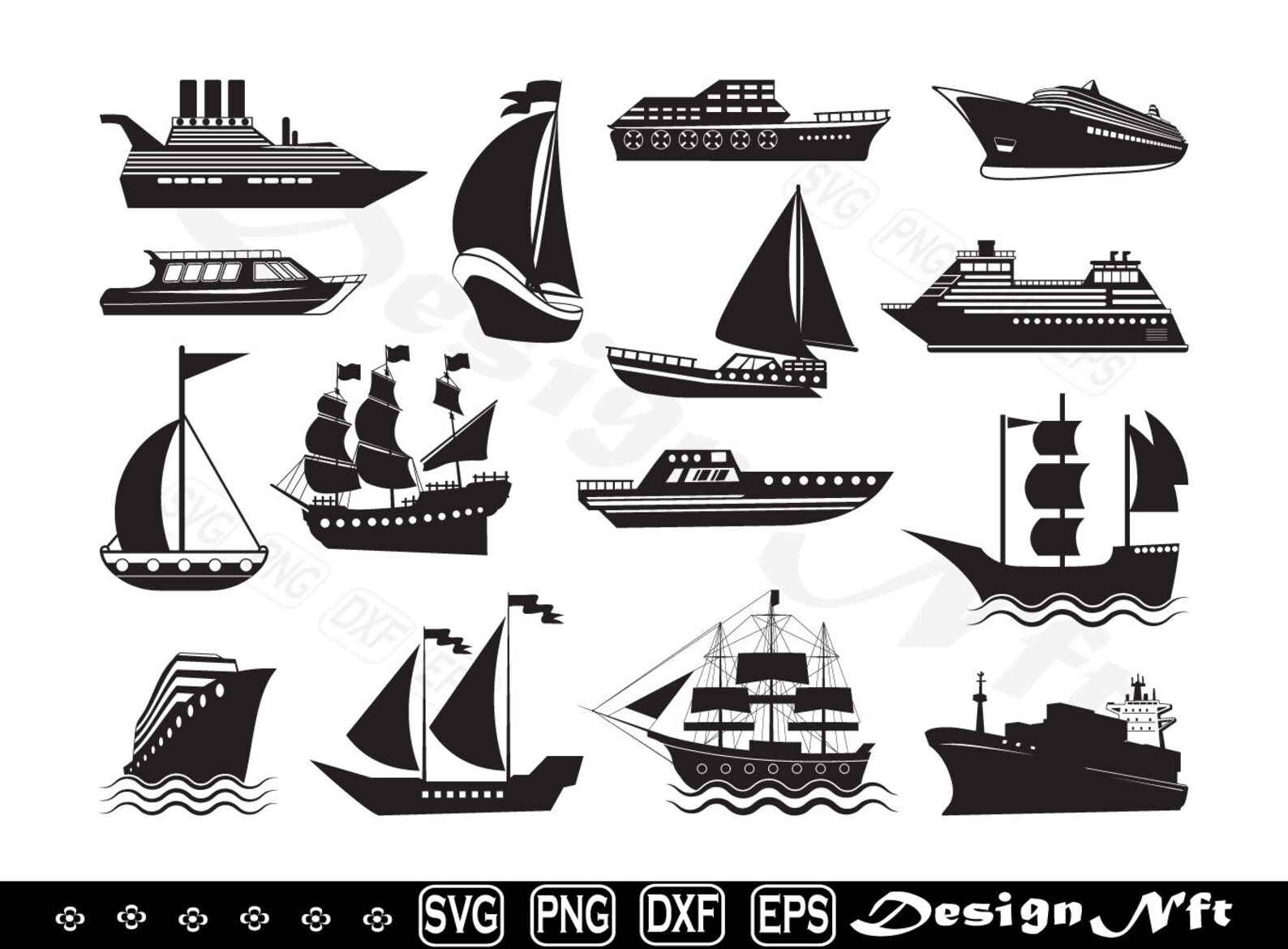 Ships Svg, Clipart, Ships Cut Files for Silhouette, Files for Cricut ...