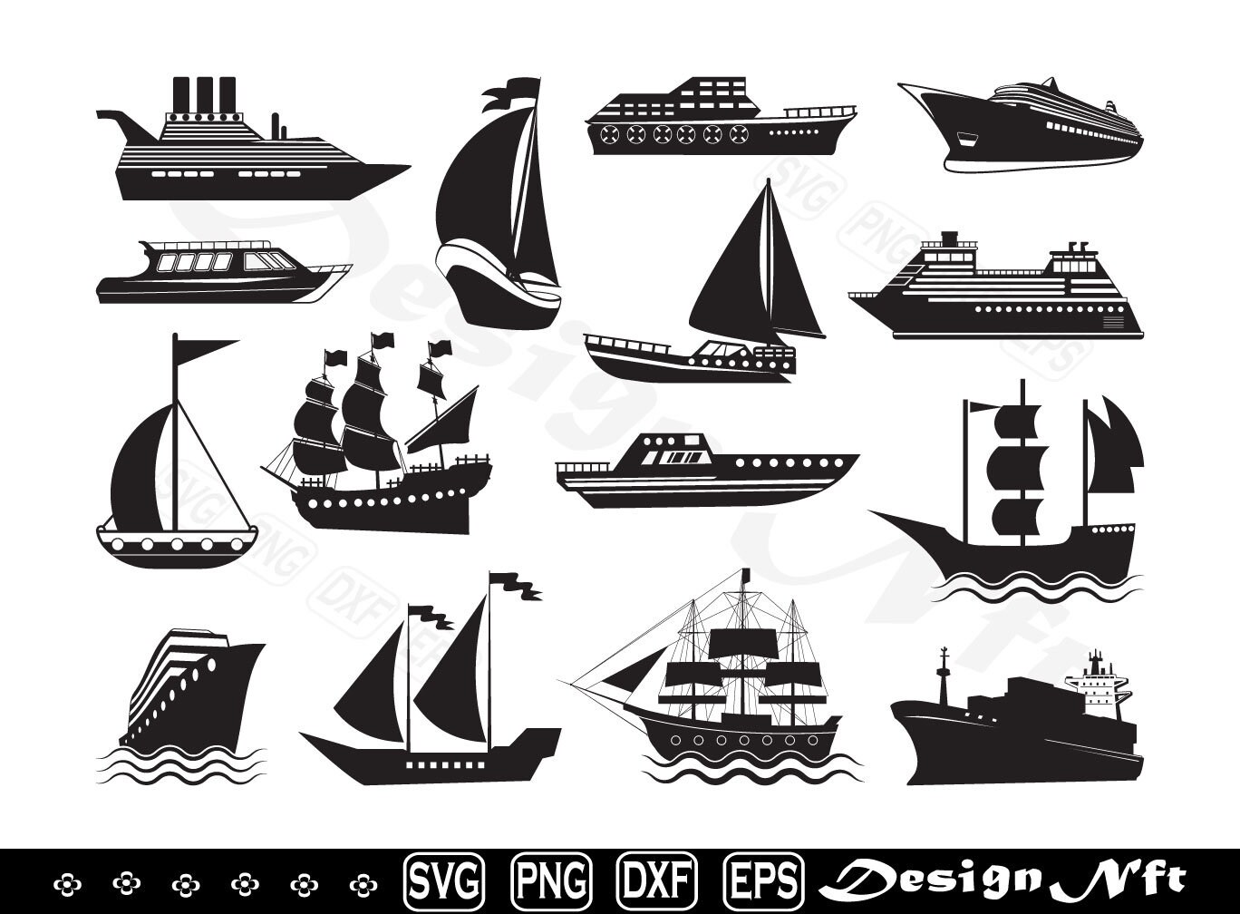Ships Svg, Clipart, Ships Cut Files for Silhouette, Files for Cricut ...