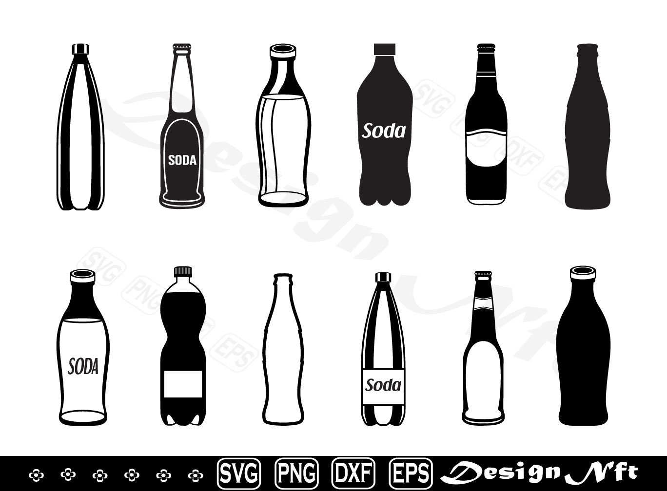 Soda Bottle Svg, Bottle Clipart, Cut Files for Silhouette, Pit Crew ...