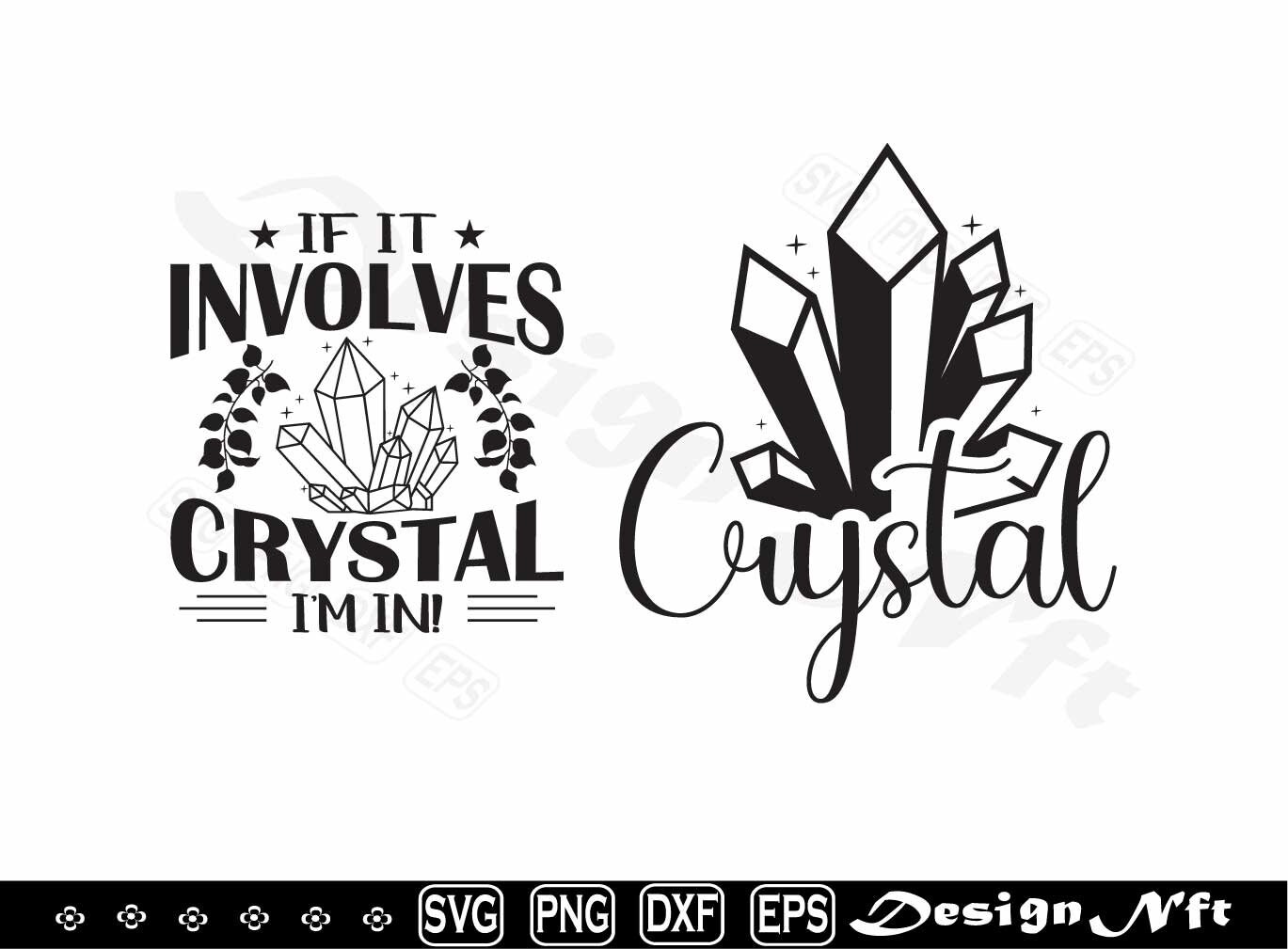 Crystals Svg, Clipart, Cut Files for Silhouette, Vector, Dxf, Eps, Png ...
