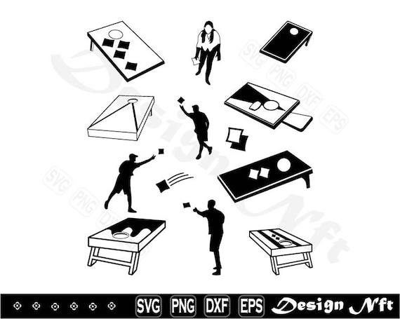 Cornhole Svg Clipart Cut Files for Silhouette Vector Dxf - Etsy