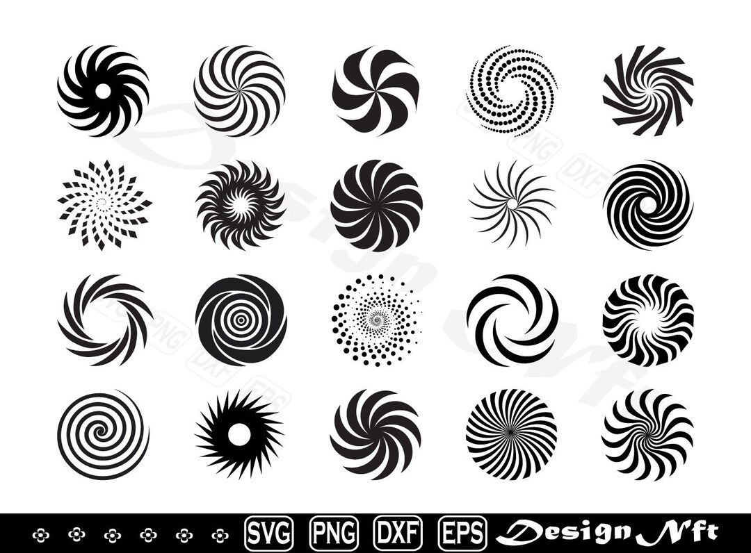 Spirals Svg, Clipart, Cut Files for Silhouette, Vector, Dxf, Eps, Png ...