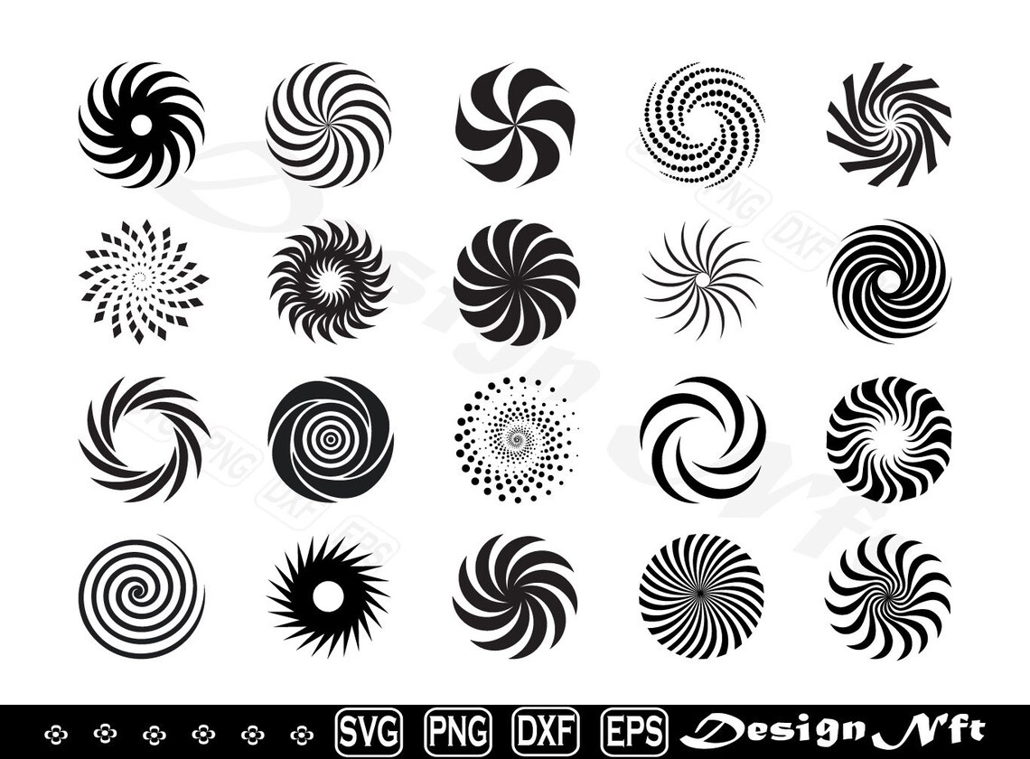 Spirals Svg, Clipart, Cut Files for Silhouette, Vector, Dxf, Eps, Png ...