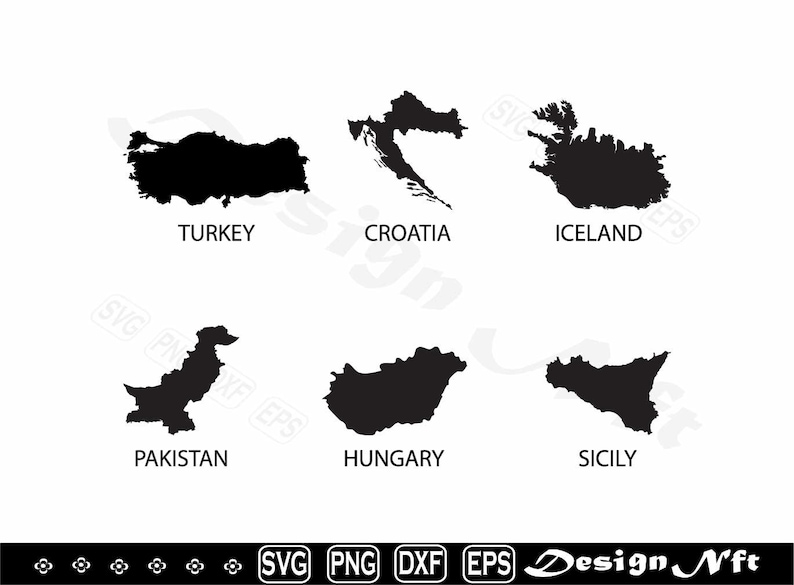 Countries Map SVG Cut File (eps, Png, Dxf) (digital Download) - Etsy Canada