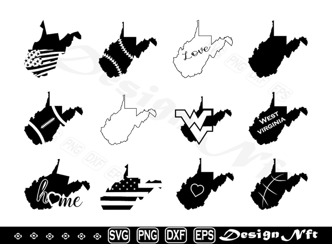 West Virginia State SVG, Clipart Cut Files (digital Download) - Etsy